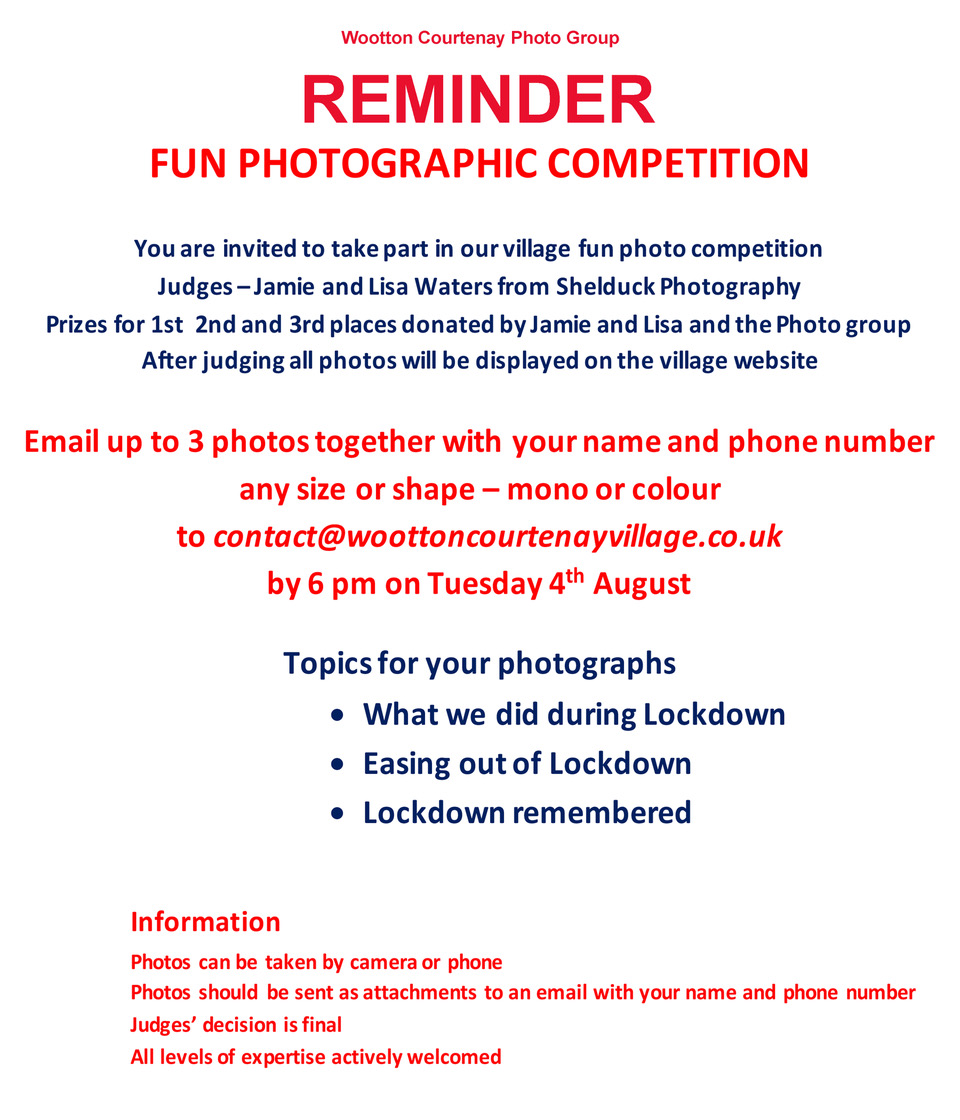 Fun Photographic Competition – Wootton Courtenay