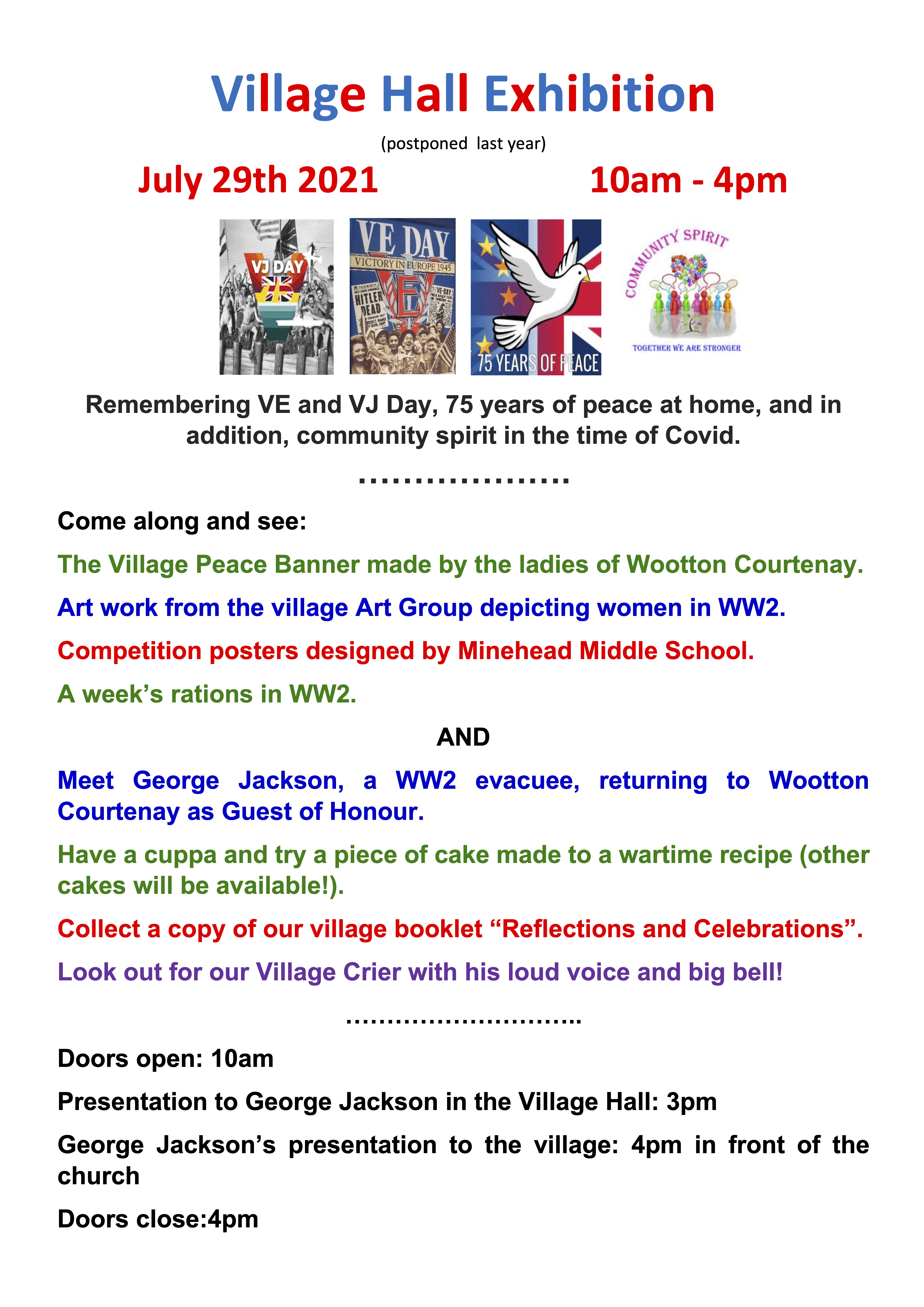 VE and VJ Day Exhibition – Wootton Courtenay