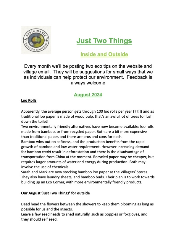 SWC ‘Just Two Things’ – August – Wootton Courtenay