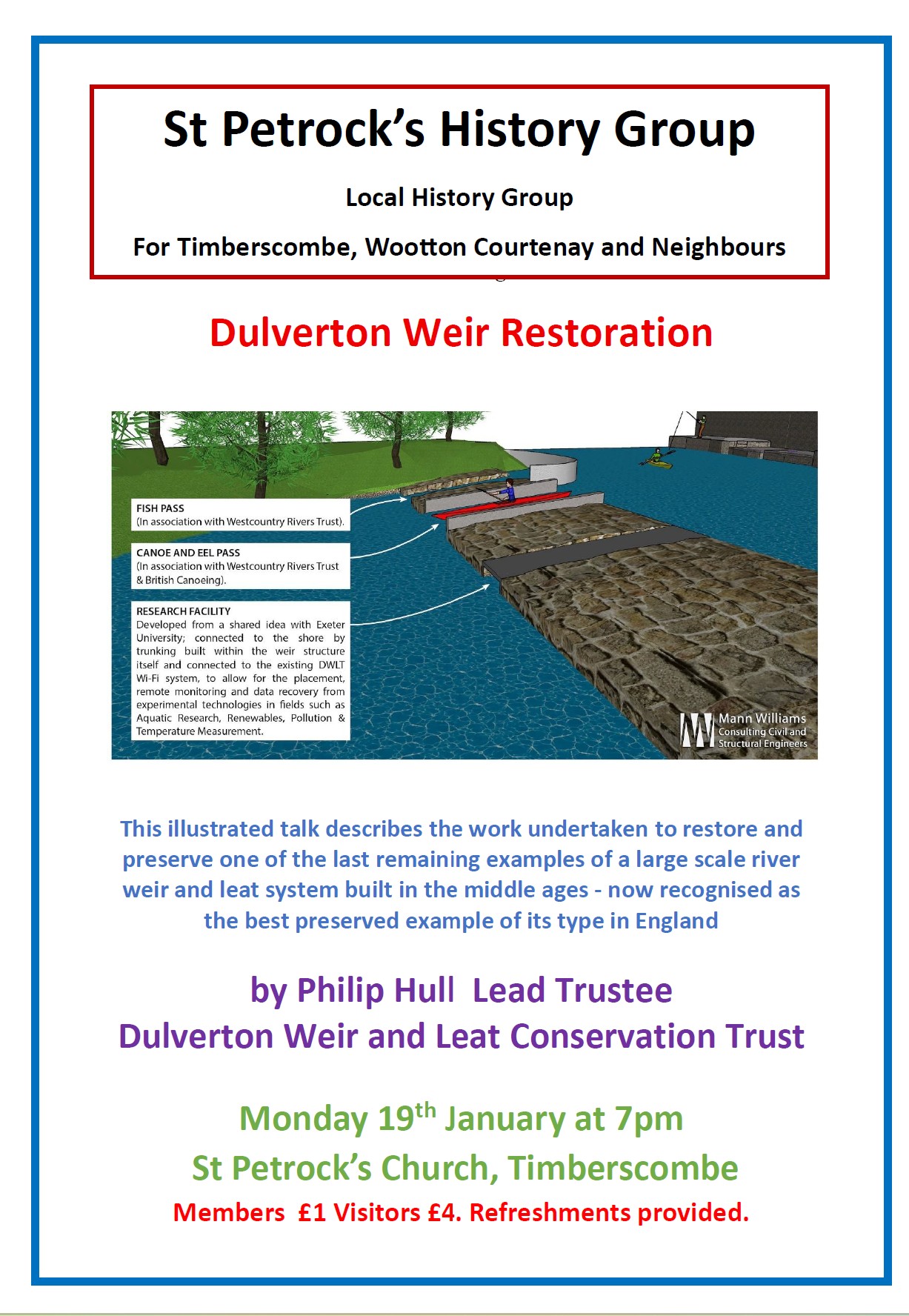 Dulverton Weir Talk in Timberscombe – Wootton Courtenay