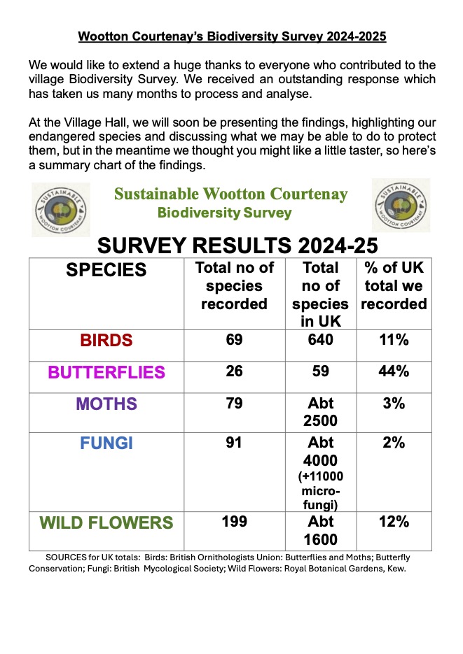 Village Biodiversity Survey 2024/25 – Wootton Courtenay